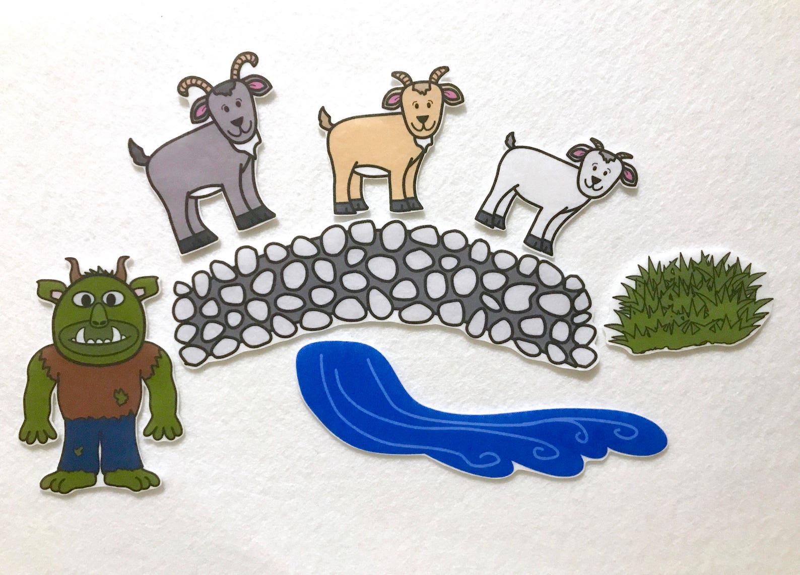 Three Billy Goats Gruff Felt Story Set: Speech Therapy Flannel Board - Etsy