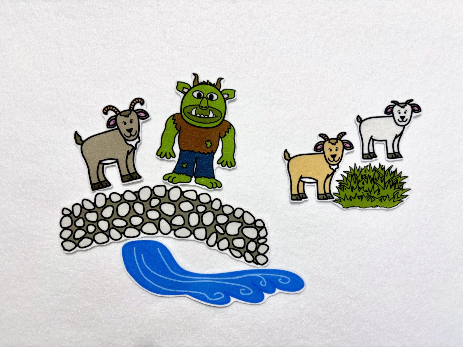 Three Billy Goats Gruff Felt Story Set: Speech Therapy Flannel Board - Etsy