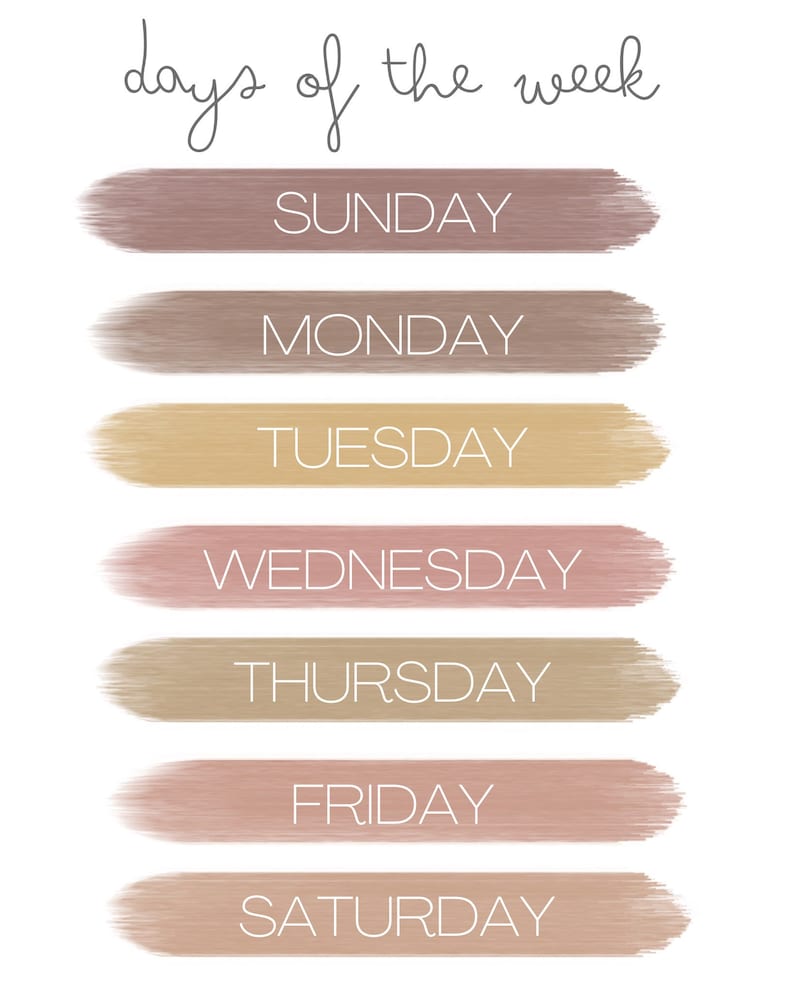 Days of the Week Boho Digital Download - Etsy Canada