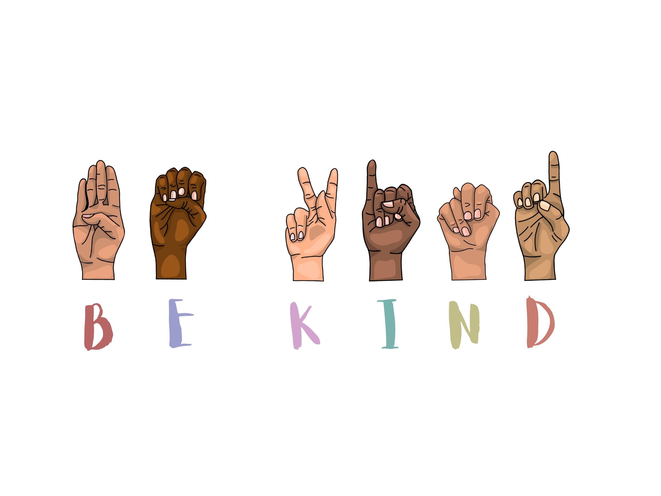Be Kind ASL Digital Download ONLY; Classroom, Educational Download ...