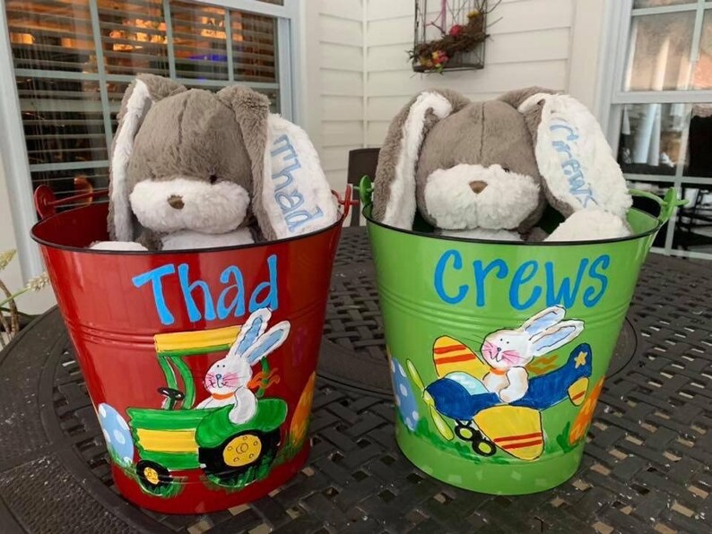 Hand Painted Tractor Easter Bucket Boys Tractor Farm Easter - Etsy