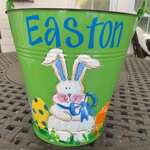 Boy Traditional Personalized Metal Easter Buckets, Easter Egg Custom ...