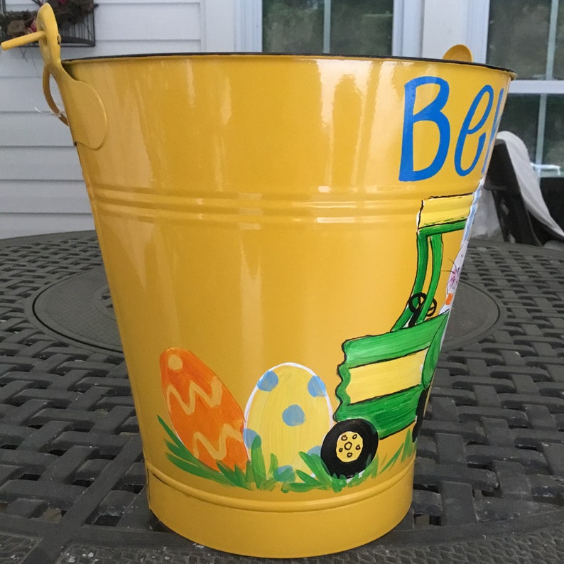 Hand Painted Tractor Easter Bucket Boys Tractor Farm Easter - Etsy
