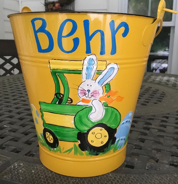 Hand Painted Tractor Easter Bucket Boys Tractor Farm Easter - Etsy