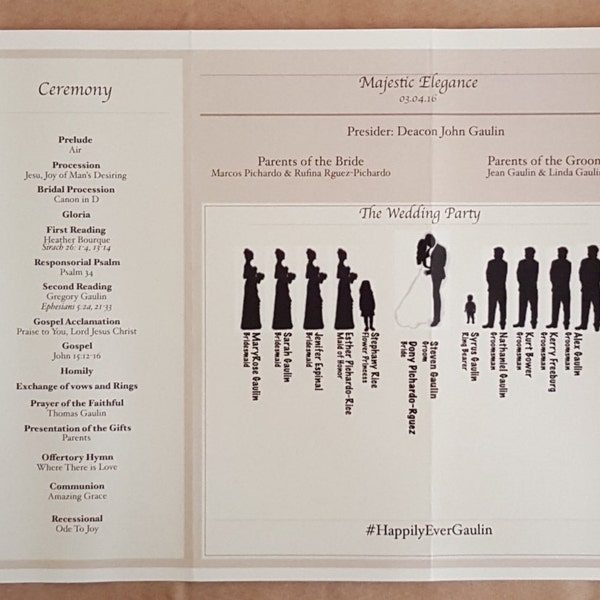 Wedding Program Silhouette - Etsy