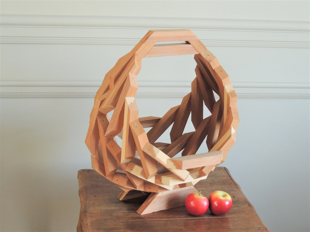 Large Cedar Fruit Basket, Solid Wood, Contemporary - Etsy