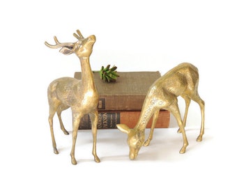 Large Brass Deer - Etsy