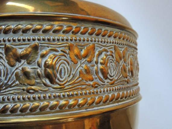 Home Décor Home & Living Embossed Floral Brass Planter Beldray made in ...