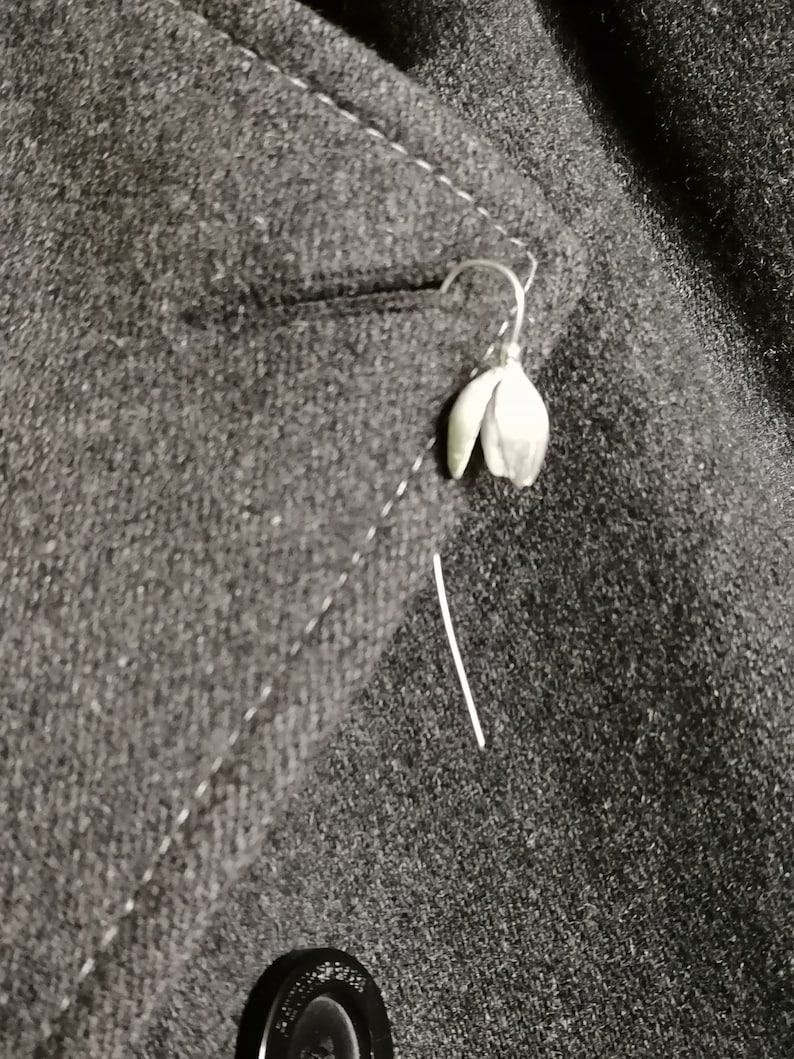 Snowdrop Pin Hand Made From Silver | Etsy