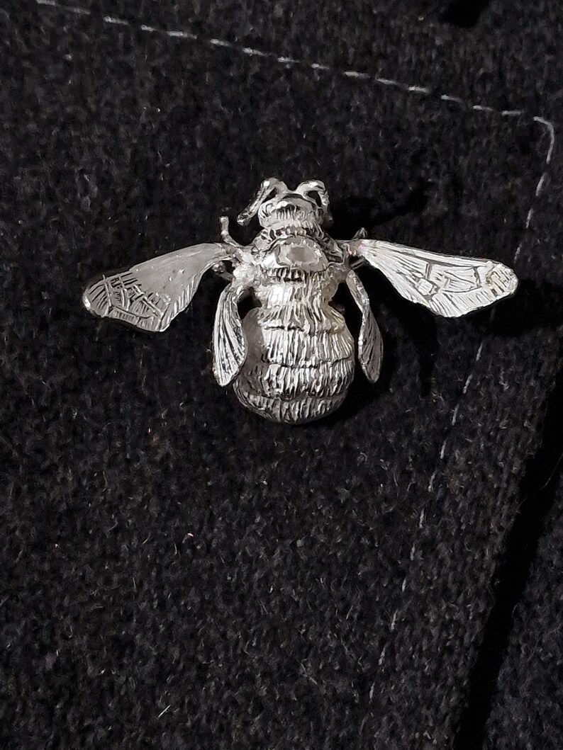 Bee, Bumblebee Pin, Hand Made From Sterling Silver - Etsy