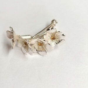 Primrose Spray Brooch Set With 4 X Citrines and Made From Sterling ...