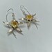 Columbine, Aquilegia Flower Drop Earrings Set With Citrines, Hand Made ...