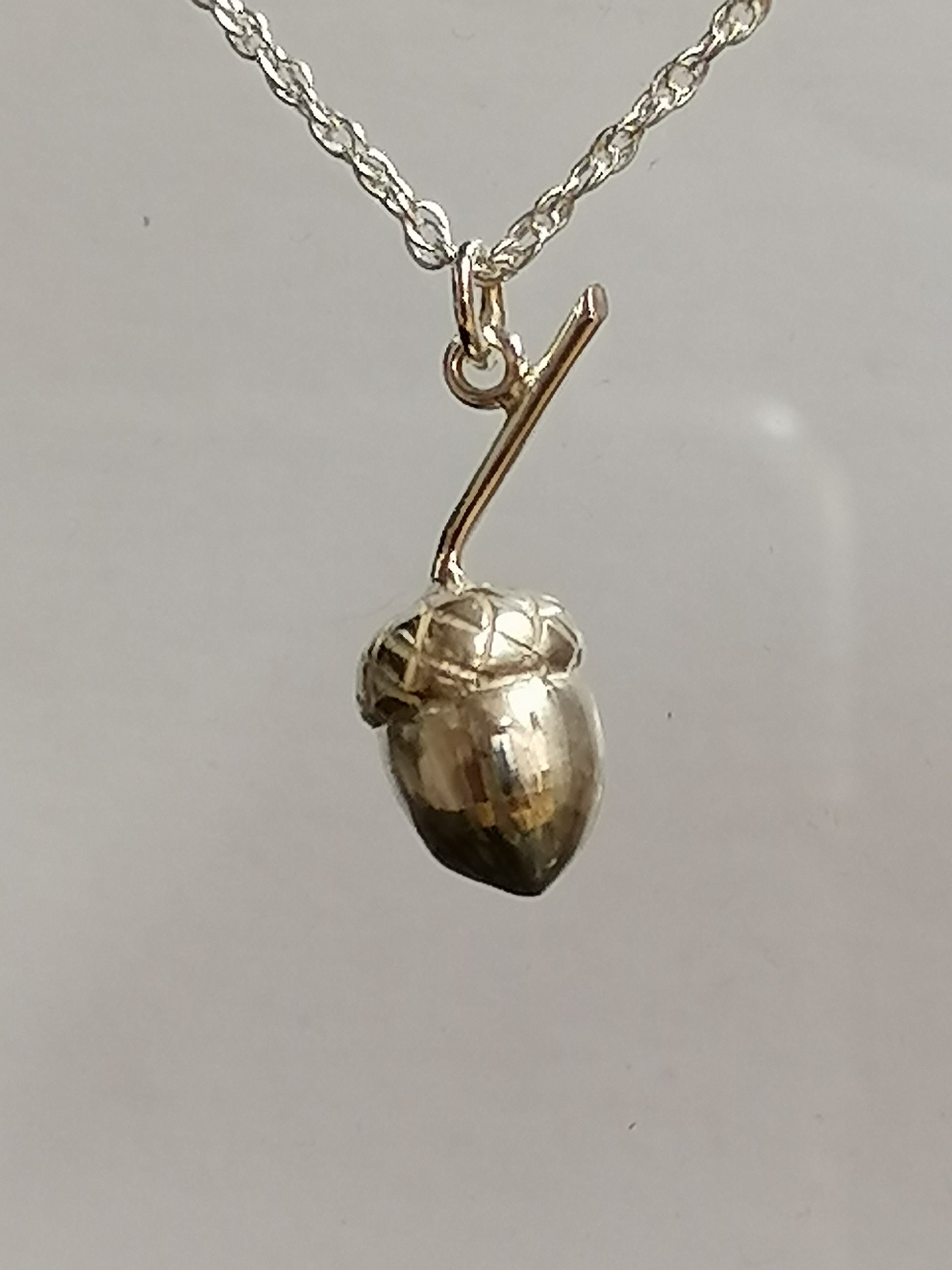 Acorn pendant made from Sterling Silver with chain | Etsy