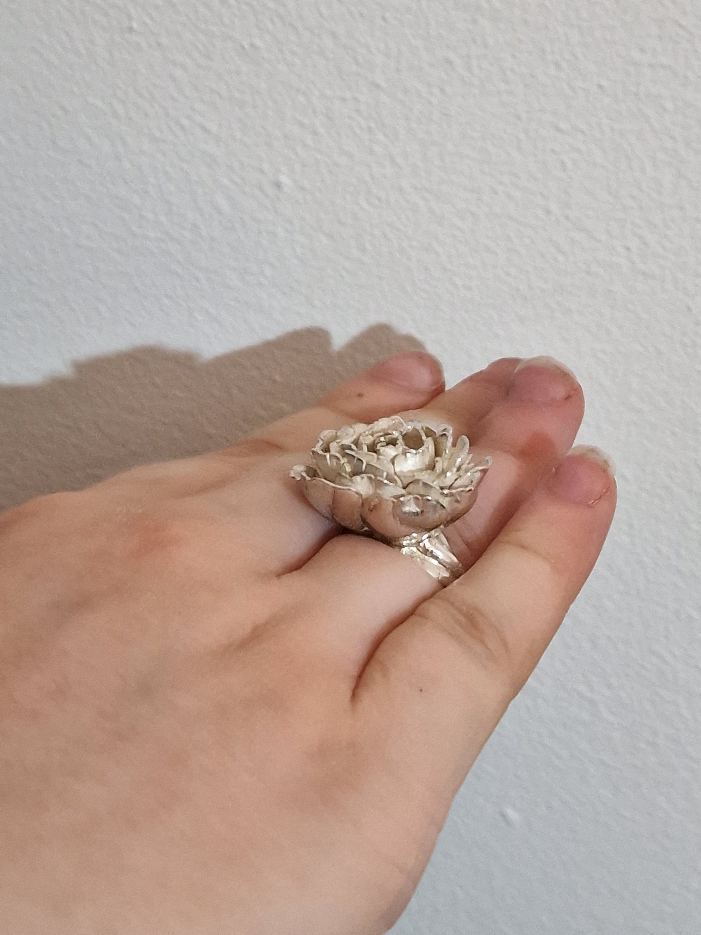 Flower Ring, Carnation Ring Hand Made From Sterling Silver - Etsy