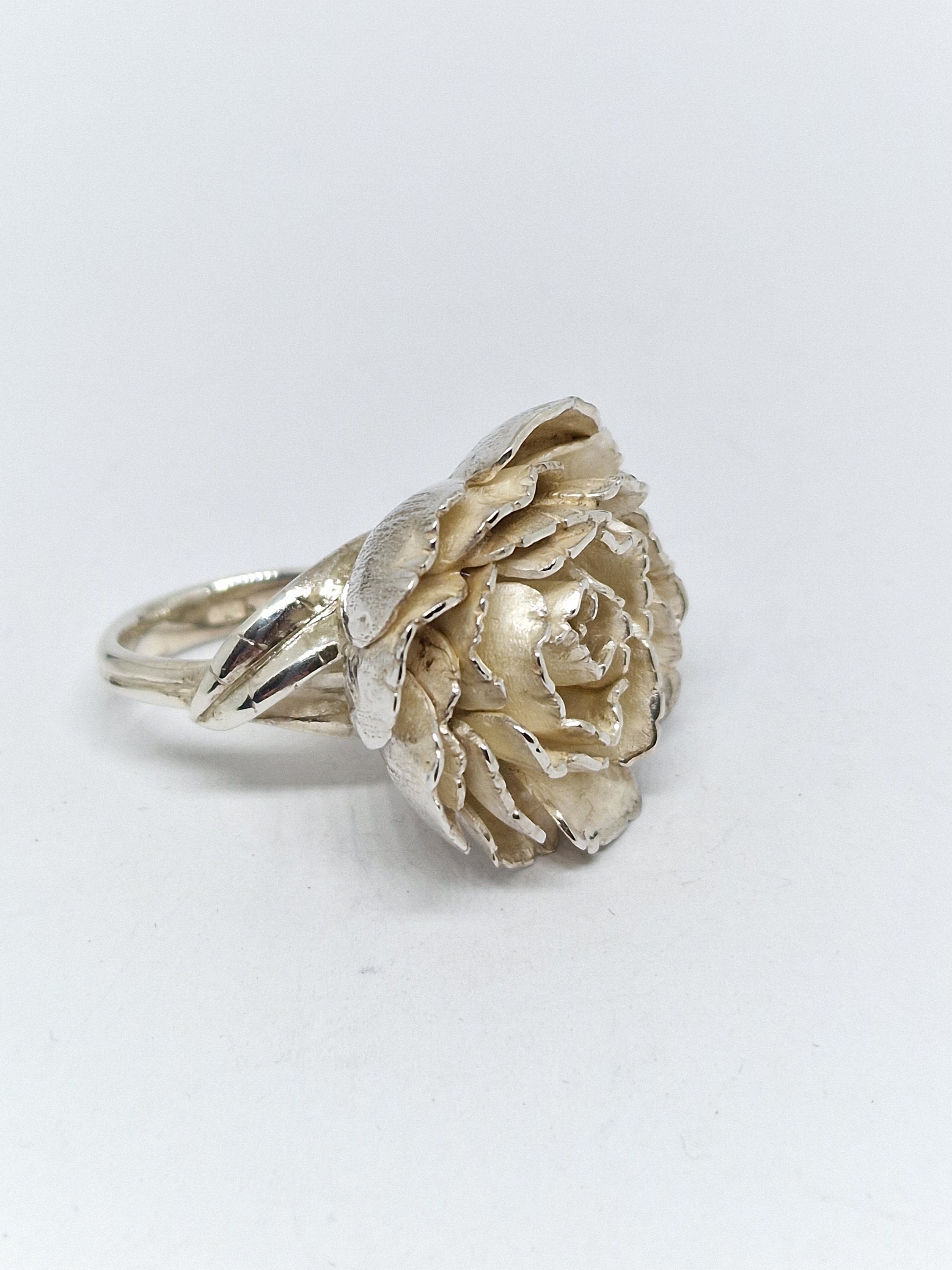 Flower Ring, Carnation Ring Hand Made From Sterling Silver - Etsy