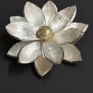 Lotus Pin Hand Made From Sterling Silver and 9ct Yellow Gold - Etsy