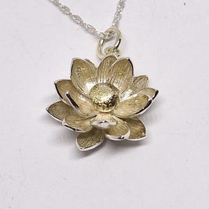 Lotus Pin Hand Made From Sterling Silver and 9ct Yellow Gold - Etsy