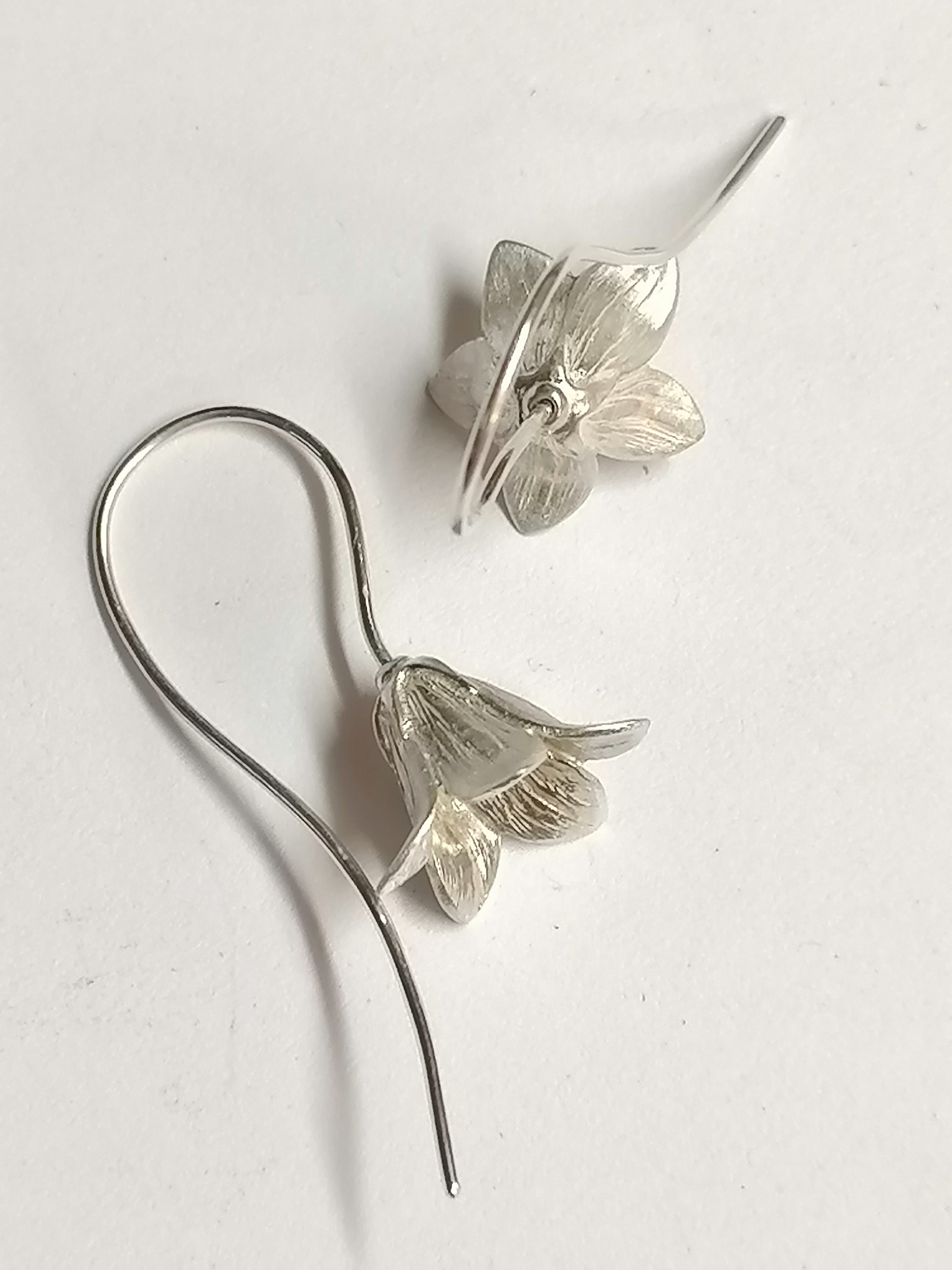 Bell Flower in Silver - Etsy