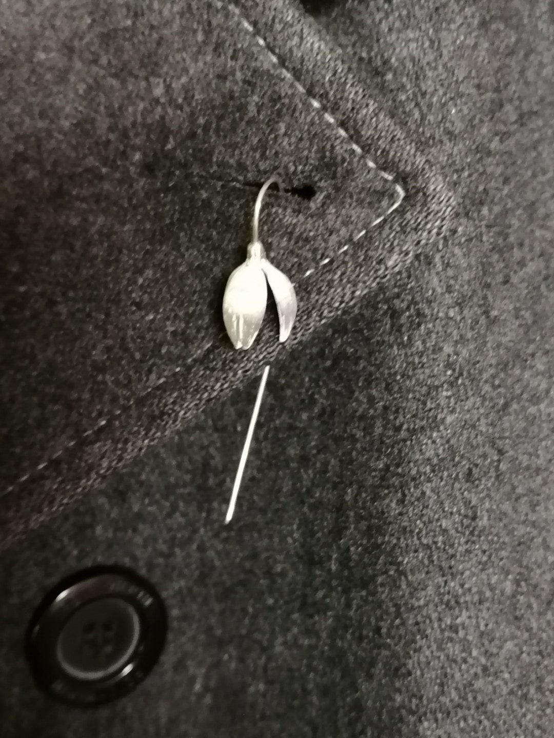 Snowdrop Pin Hand Made From Silver - Etsy