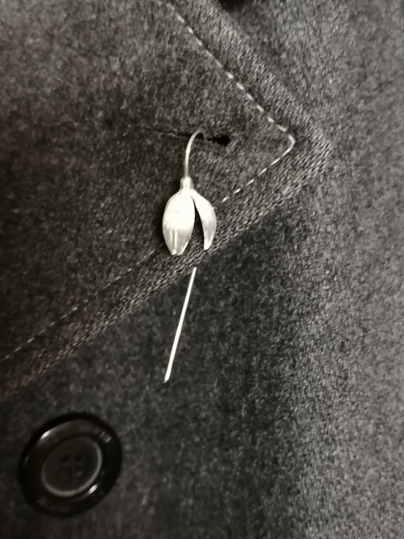 Snowdrop Pin Hand Made From Silver | Etsy