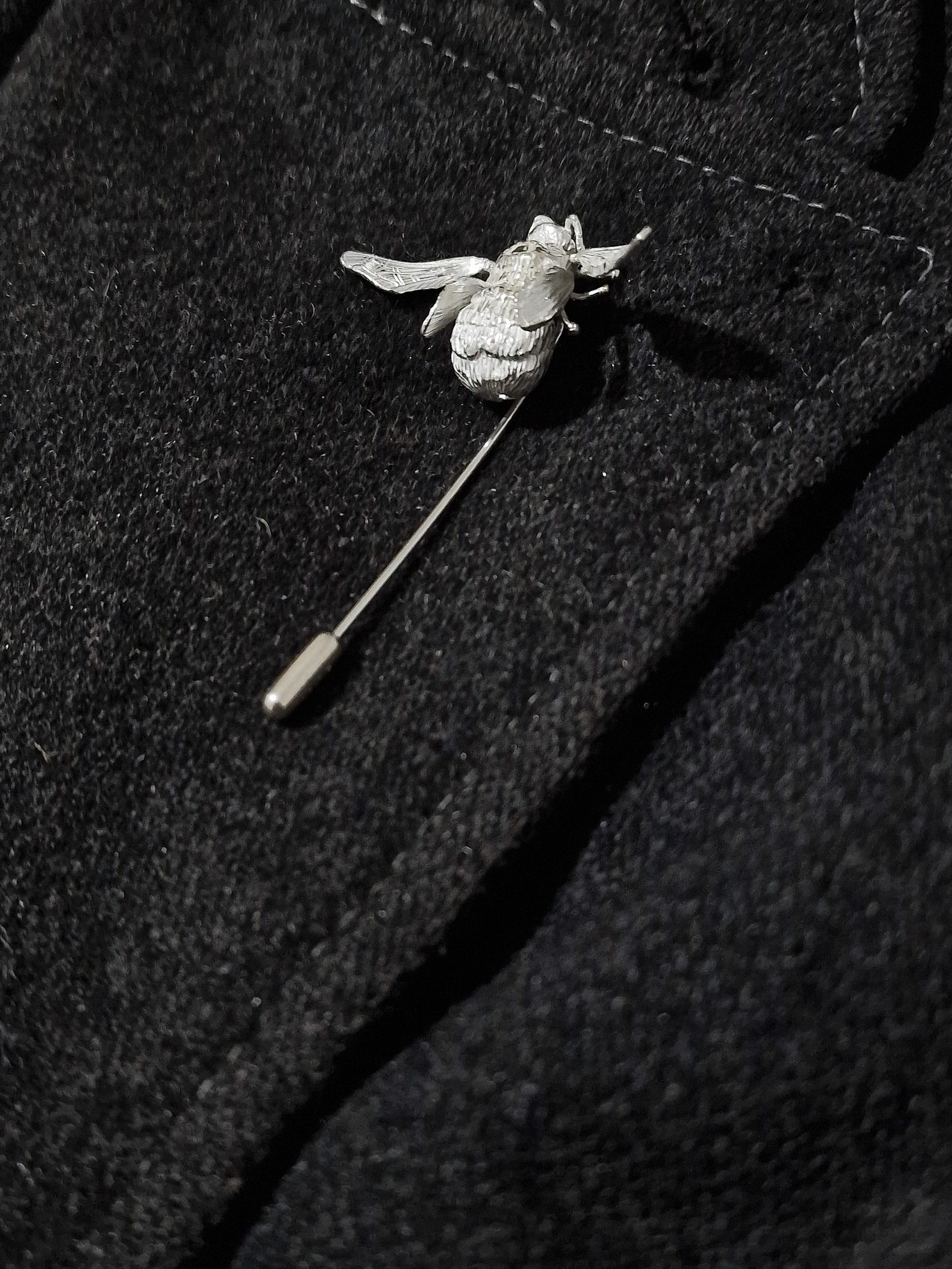 Bee, Bumblebee Pin, Hand Made From Sterling Silver - Etsy