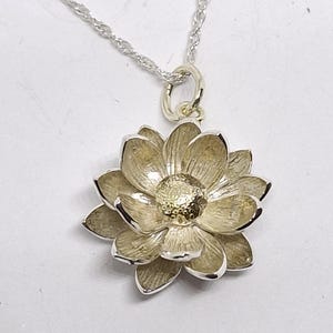 Lotus Pin Hand Made From Sterling Silver and 9ct Yellow Gold - Etsy