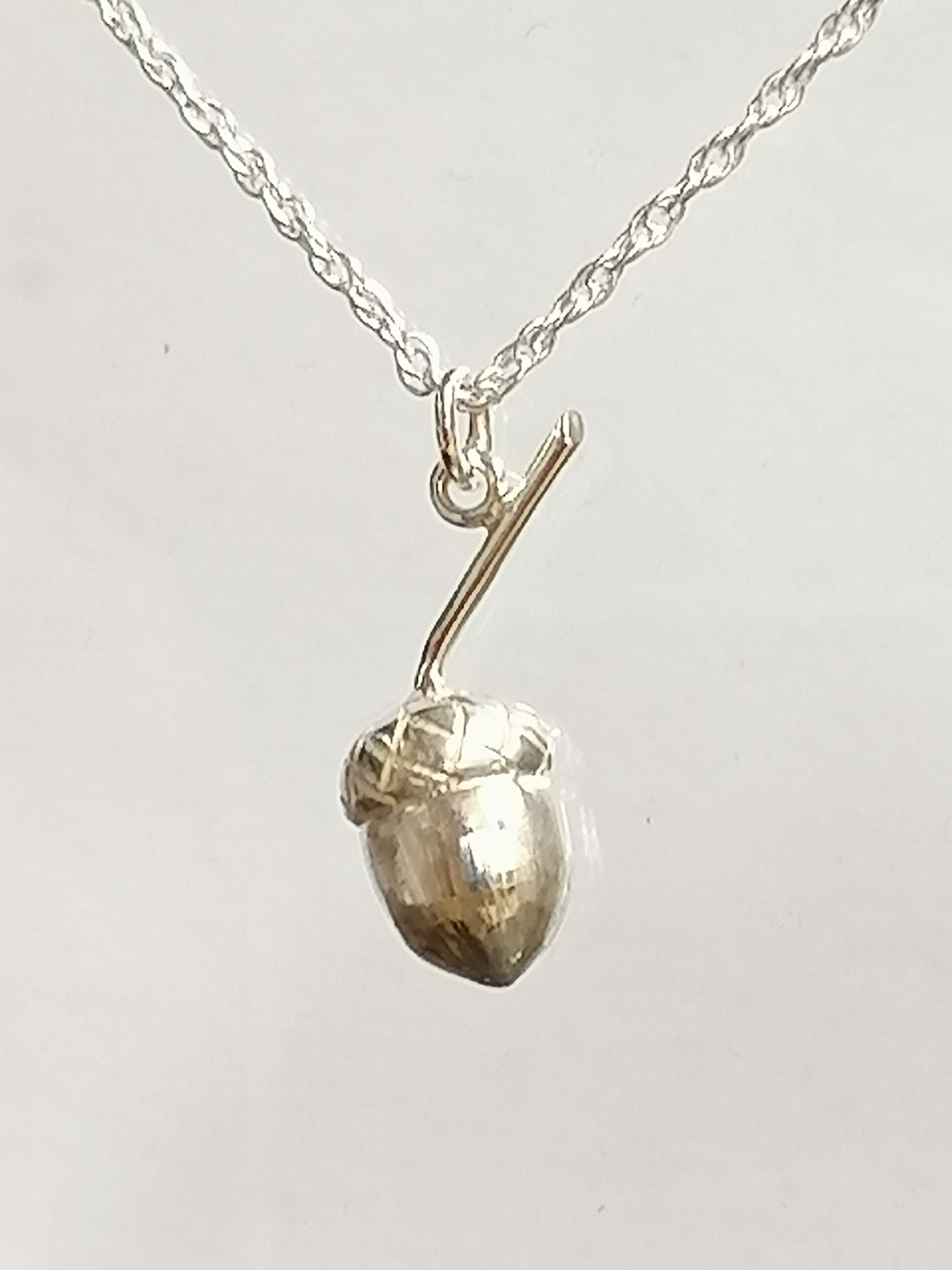 Acorn pendant made from Sterling Silver with chain | Etsy