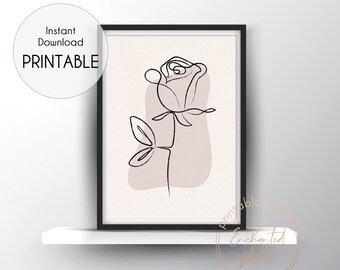 Abstract Rose Art | Etsy