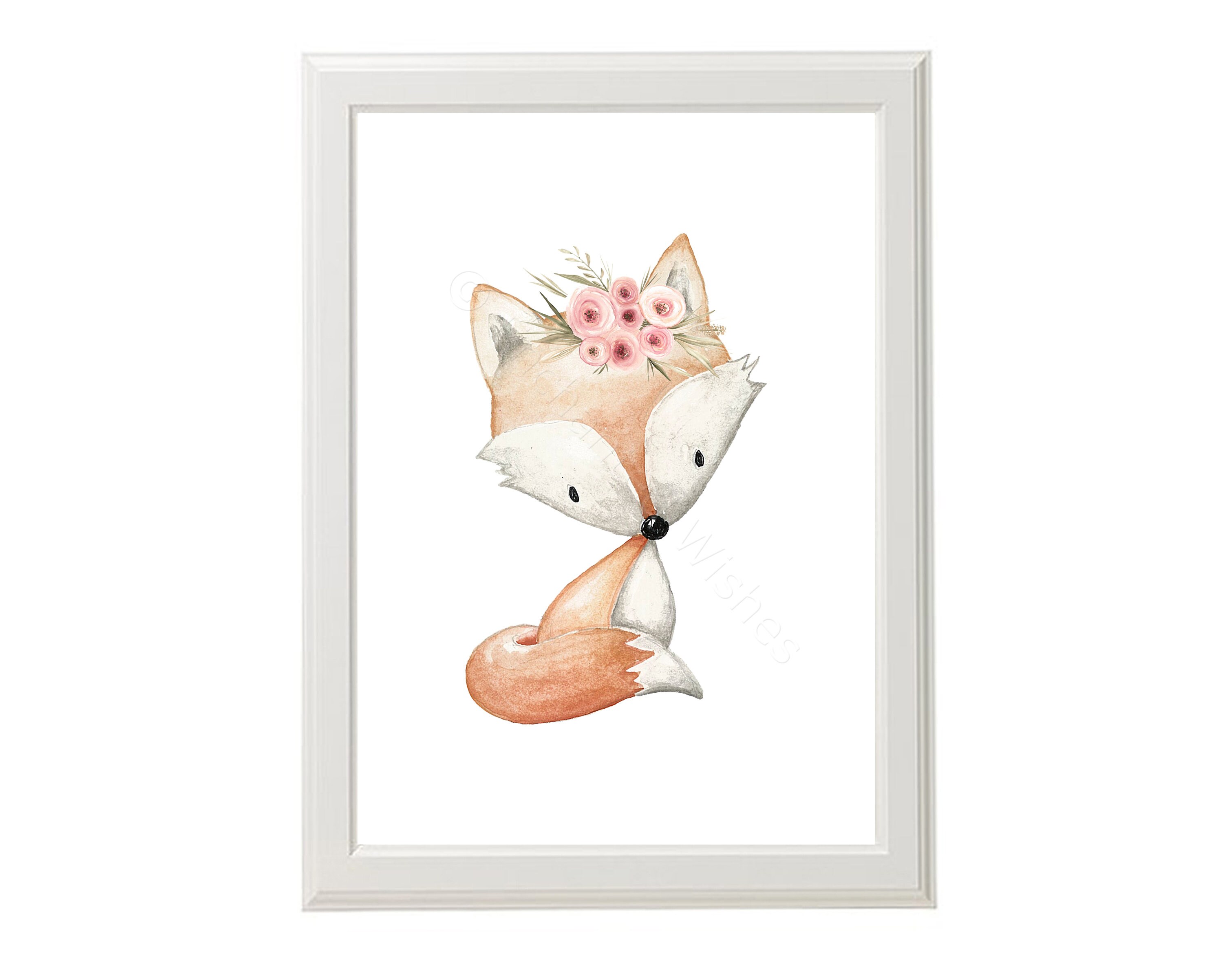 Boho Woodland Animals Set of 4 Prints Boho Floral Animals - Etsy