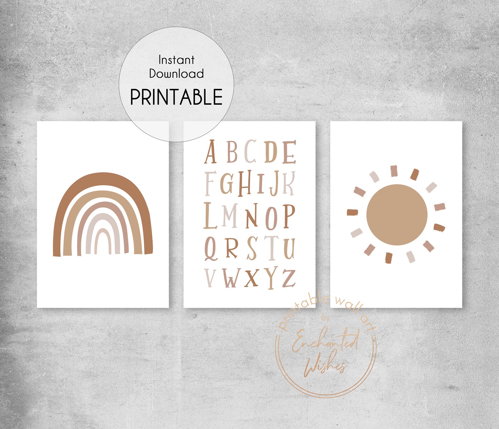 Sun Rainbow Alphabet Prints Nursery Wall Art PRINTABLES | Etsy