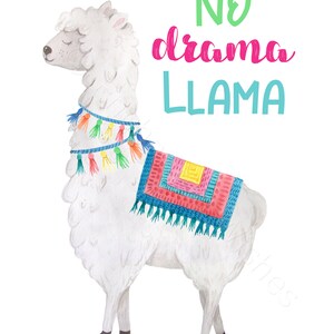 No Drama Llama Print Llama Wall Art Llama Decor Llama Quote - Etsy