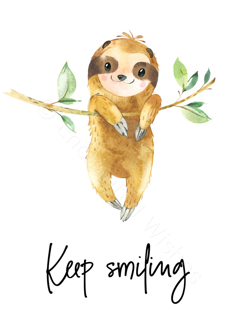 Sloth Prints Set of 3 Sloth Print Sloth Quote Prints Cute - Etsy UK