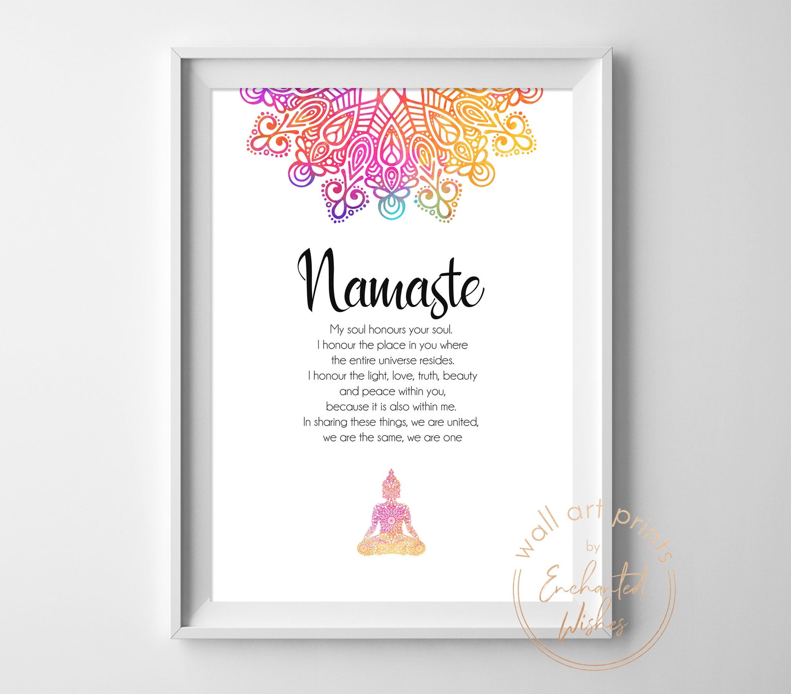 Namaste Print Namaste Wall Art Namaste Definition Print - Etsy UK