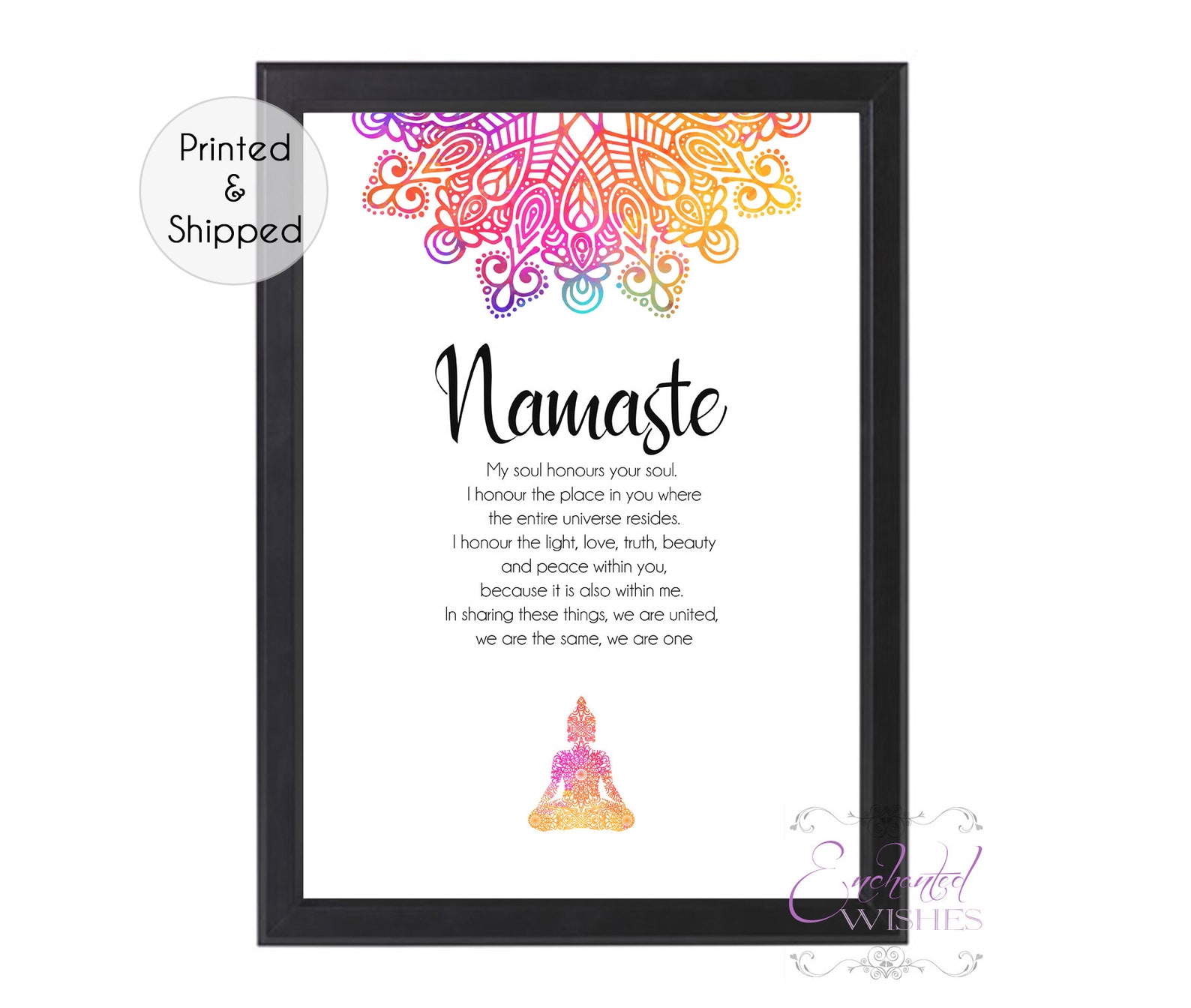 Namaste Print Namaste Wall Art Namaste Definition Print - Etsy UK