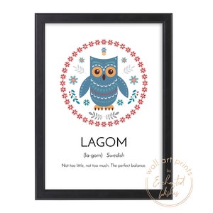 Scandinavian Word Definition Prints Set of 4, Nordic Wall Art ...