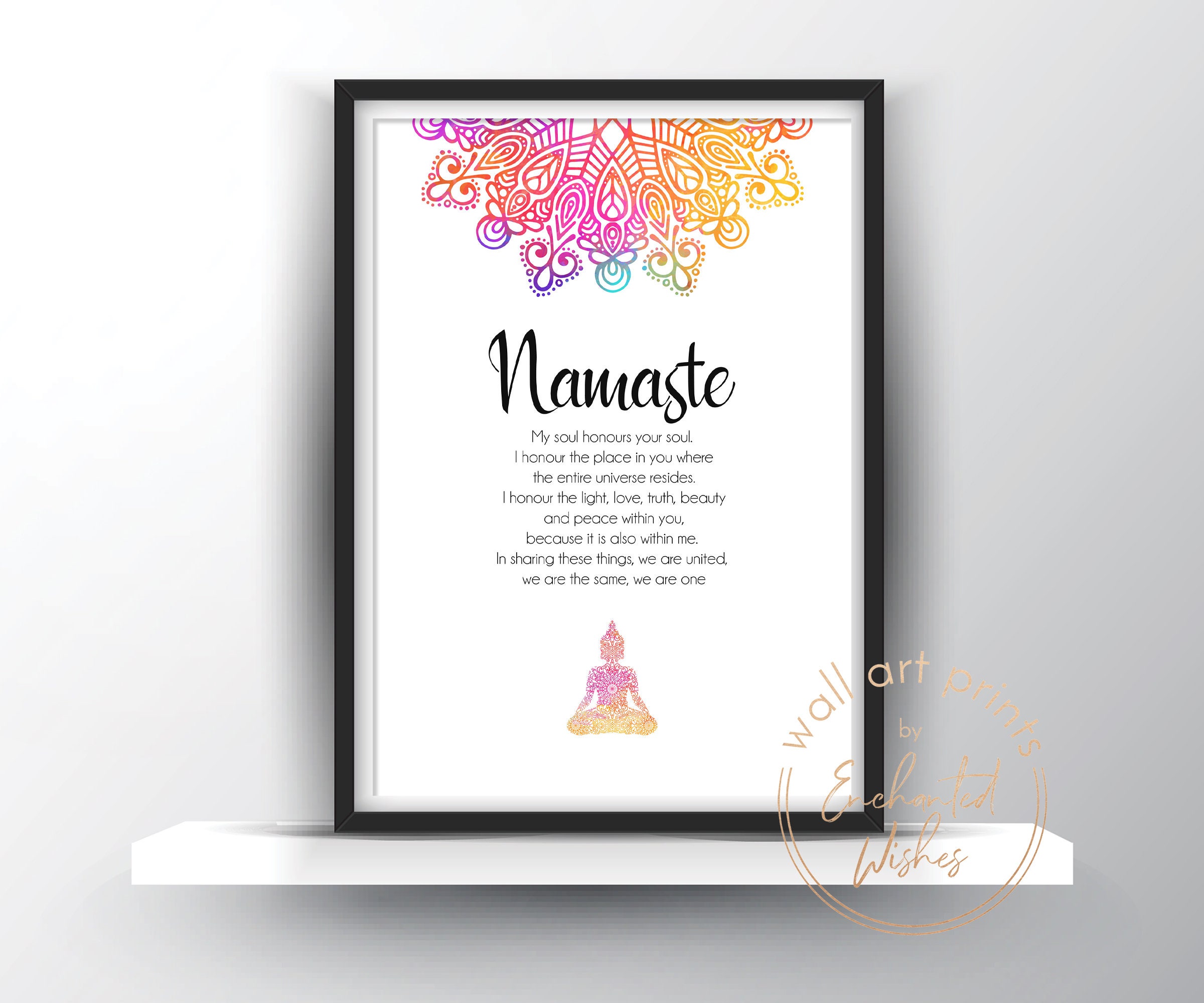 Namaste Print Namaste Wall Art Namaste Definition Print - Etsy UK