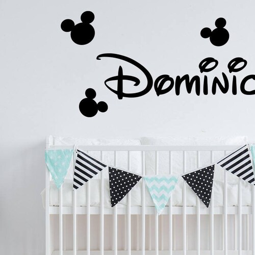 Personalized Name Wall Decal Mickey Mouse Wall Decal - Etsy