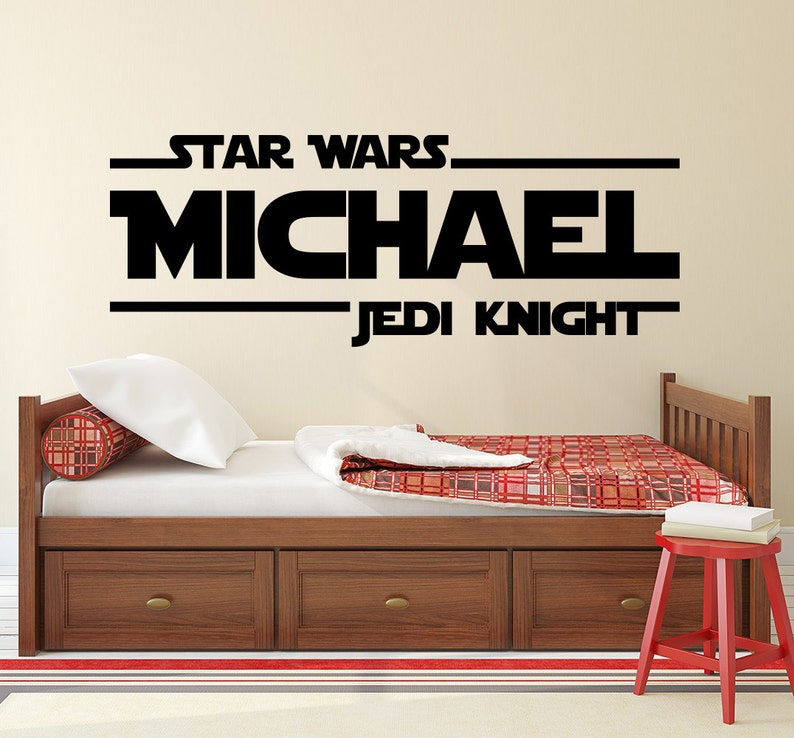 Star Wars Boy Name Jedi Knight Decal Personalized Wall - Etsy