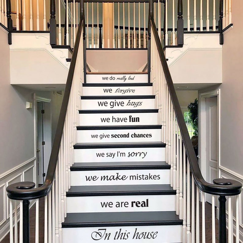 Stair Decals Quotes Stairway Decals Quote Vinyl Stickers Lettering in ...