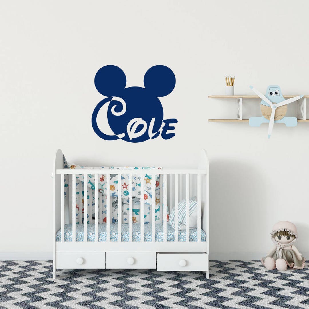Wall Decal Mickey Mouse Name Boy Vinyl Sticker Decal - Etsy