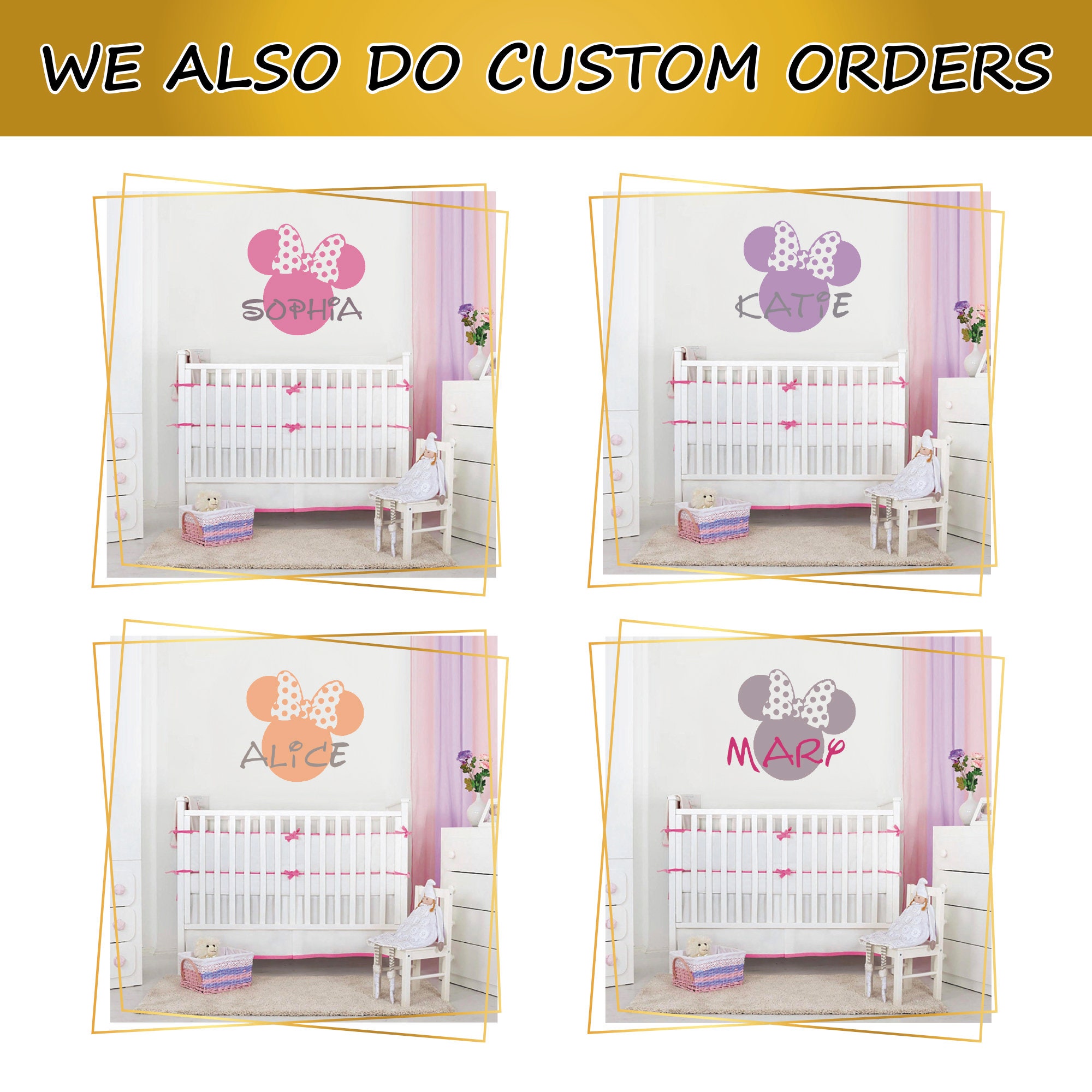 Wall Decal Mickey Mouse Name Boy Vinyl Sticker Decal - Etsy