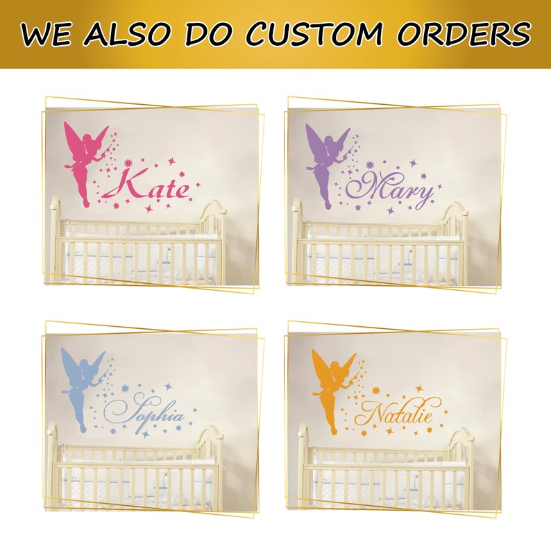 Name WALL DECAL Tinkerbell Vinyl Decal Sticker Magic Little - Etsy