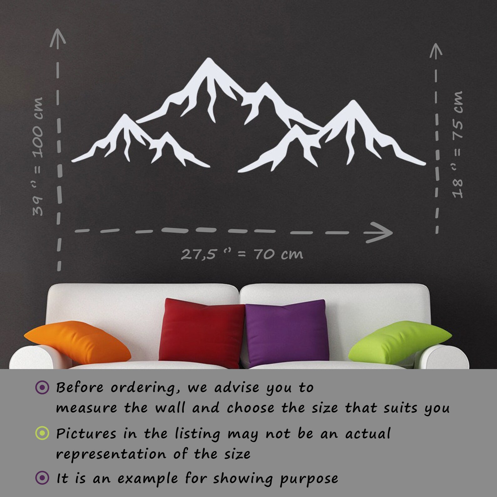 Mountain Boy Name Wall Decal Nursery Mountains Wall Decor - Etsy