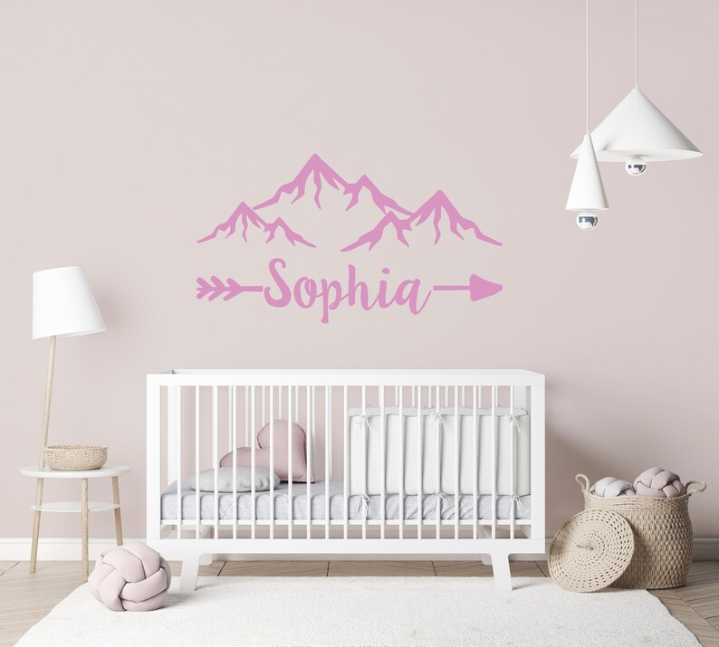 Mountain Boy Name Wall Decal Nursery Mountains Wall Decal Boy - Etsy