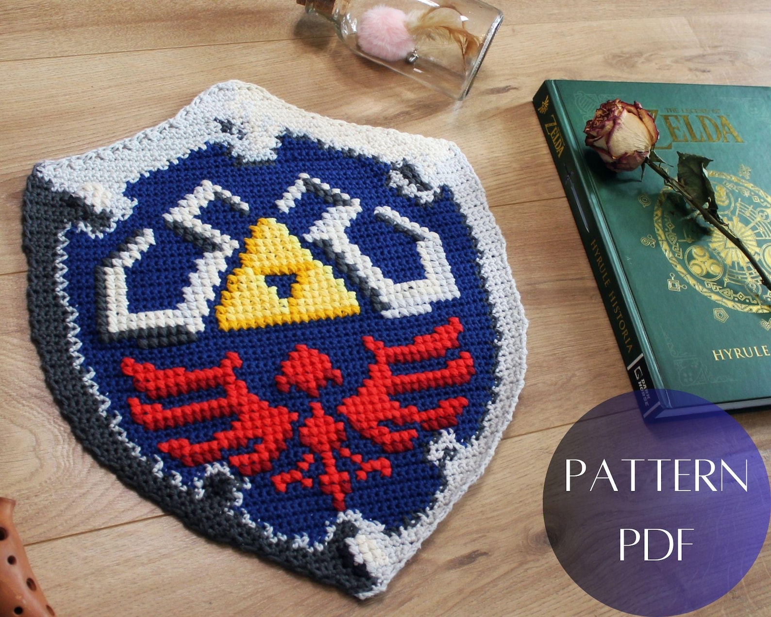 Crochet Pattern | the Hylian Shield Crochet Tapestry Wall Hanging Decor ...