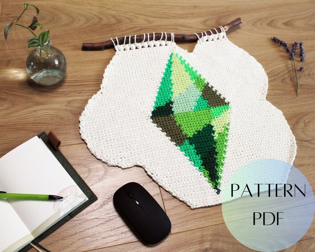 Crochet Pattern Plumbob Crochet Wall Hanging Decor DIY Simmer - Etsy