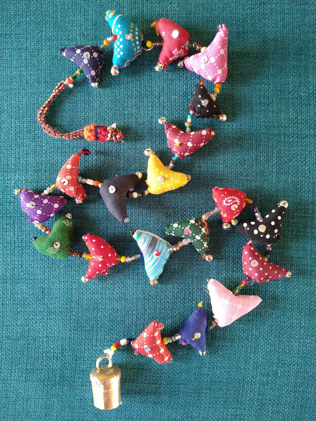 Mini Fabric Bird String With Bell - Etsy