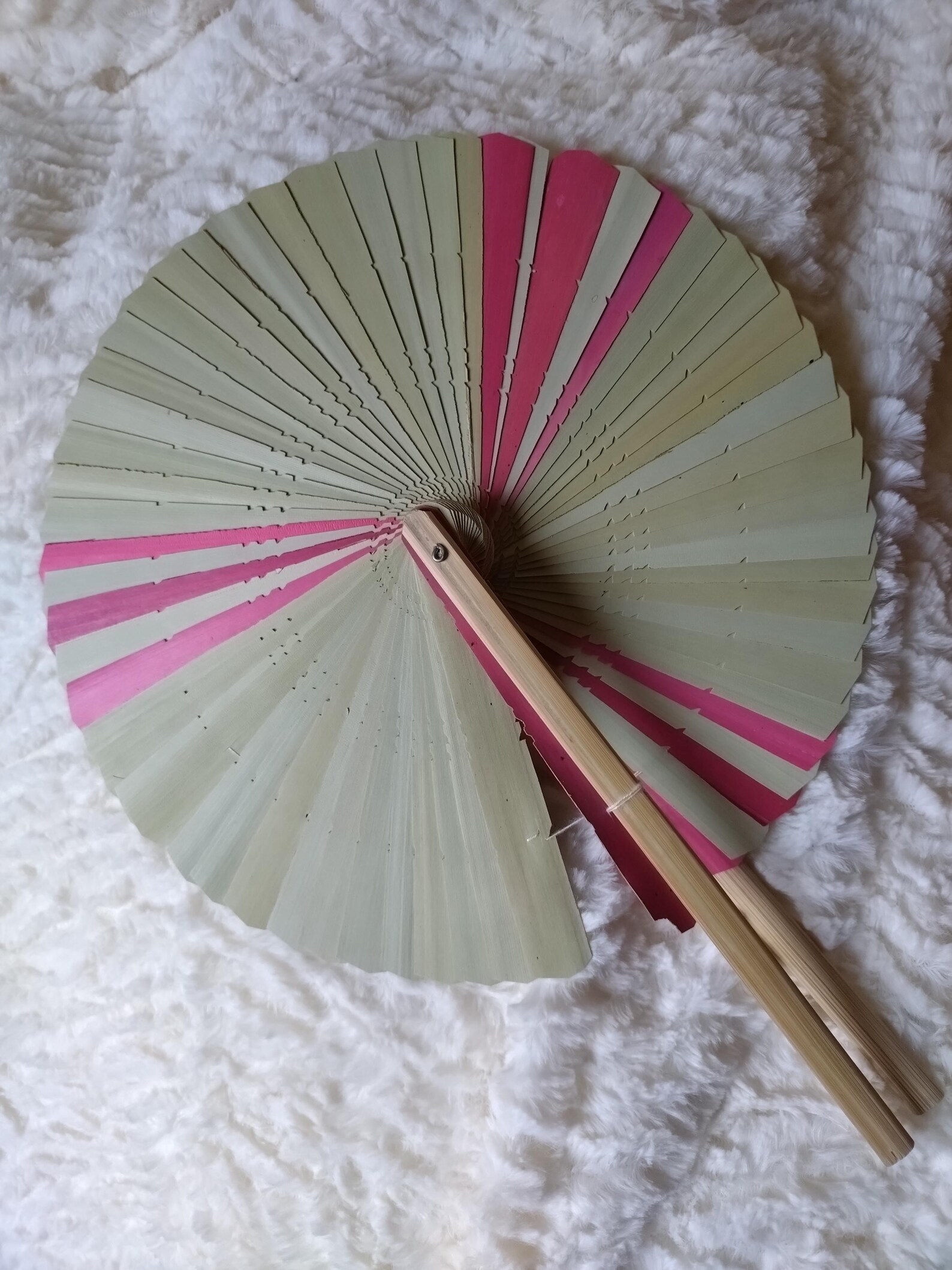 Hand Made Round Folding Paper Fan - Etsy