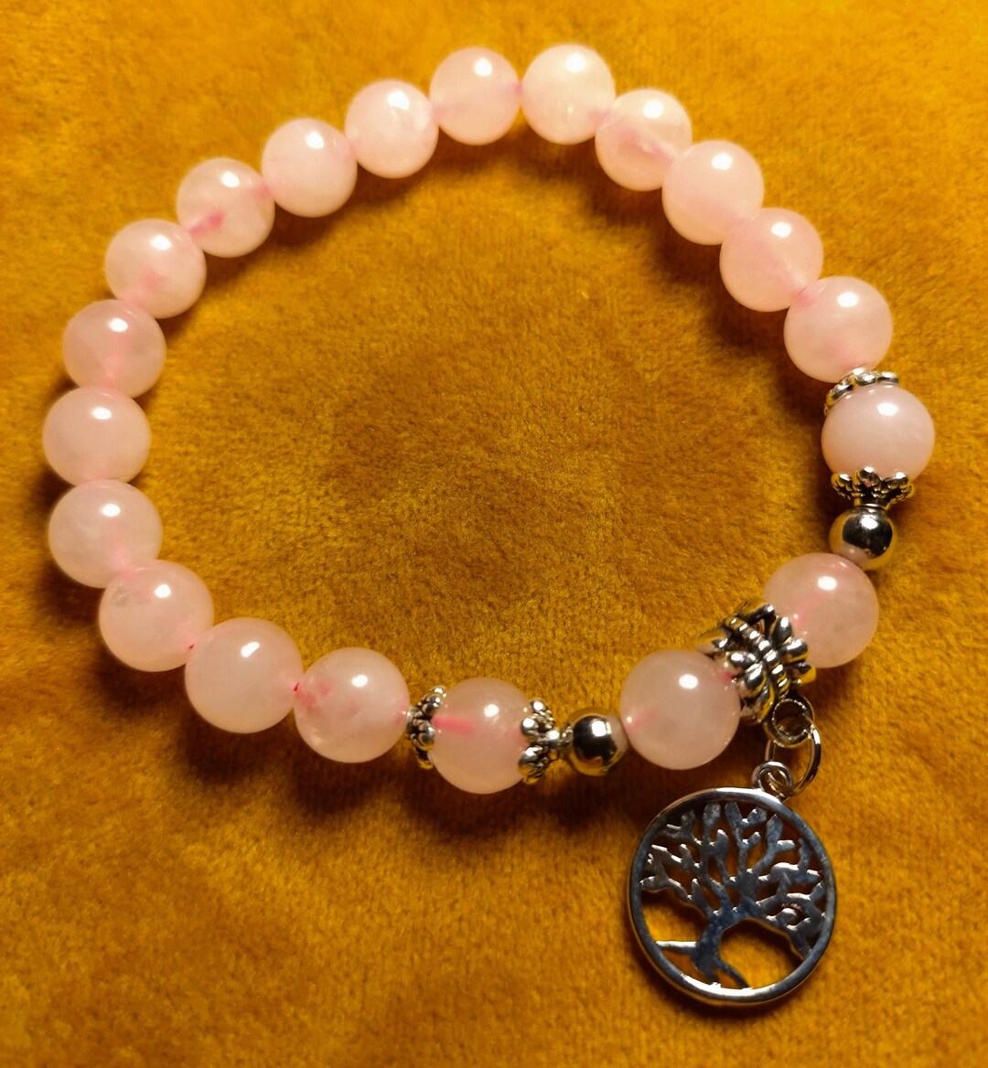 Rose Quartz Tree of Life Bracelet - Etsy
