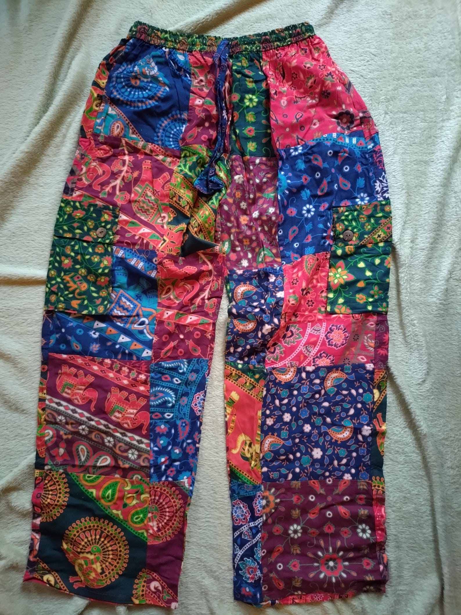 Patterned Patchwork Cotton Cargo Pant - Etsy